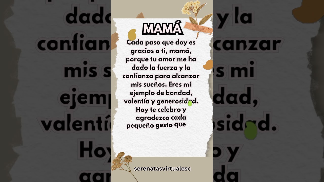 Feliz día de la madre ❤️ Carta para dedicar a mamá 💞 Comparte este mensaje por Whatsapp