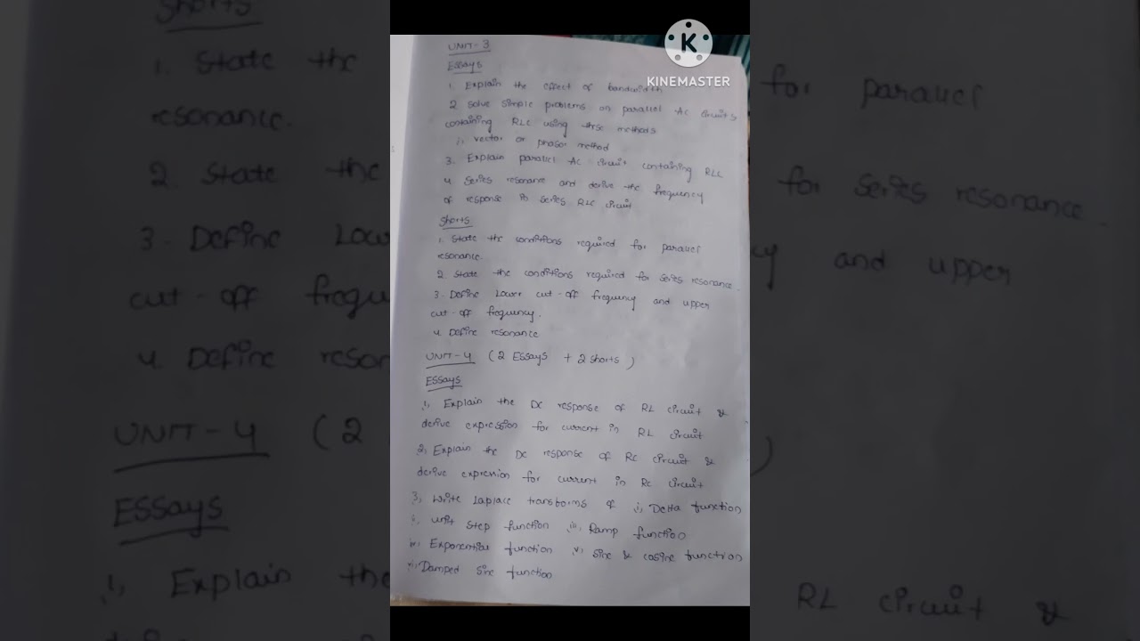 Network Analysis(NA) Sem important questions