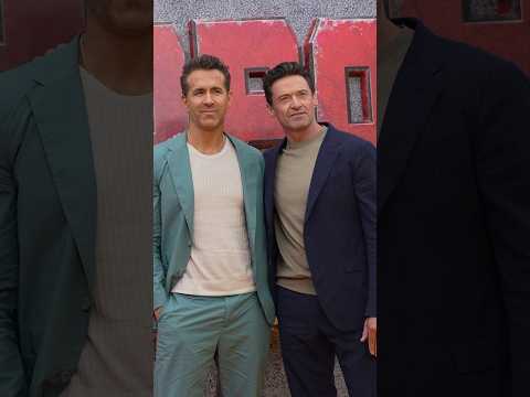 Our zaddies are looking fine at the #DeadpoolandWolverine premiere. 😍 (🎥: Getty) #shorts