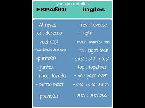 traduccion para patrones crochet Español/ Ingles