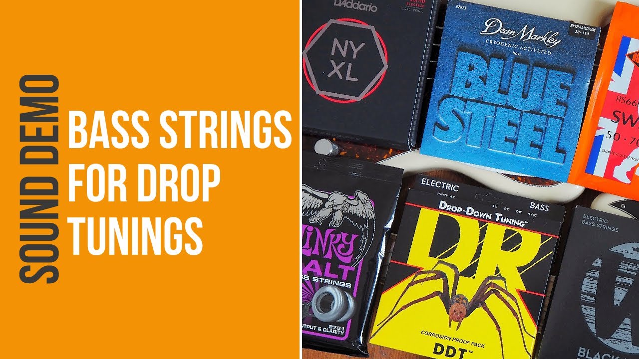 Bass Strings for Drop Tunings - Sound Demo (no talking)