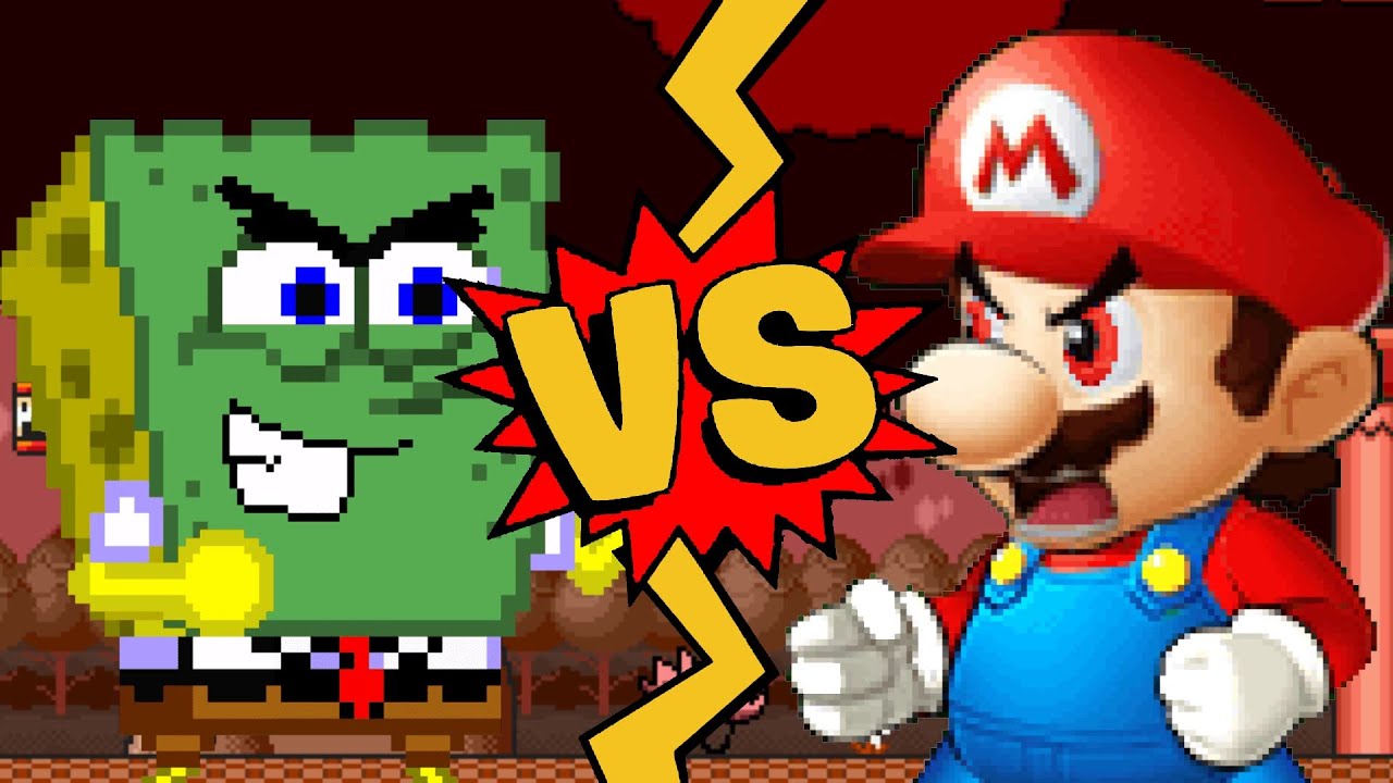 M.U.G.E.N. Battles | Abrasive SpongeBob vs Power Star Mario | SpongeBob SquarePants vs Super Mario
