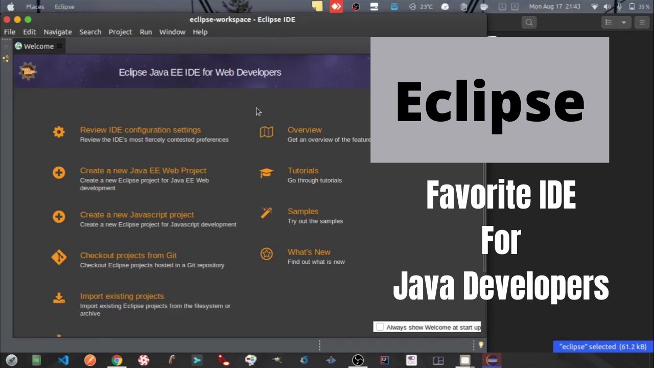 Eclipse - Installing Favorite IDE For Java Developers on Ubuntu 20.04 LTS(2020)
