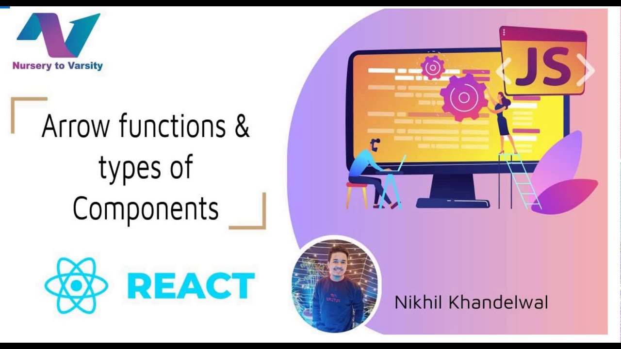 Getting started with ReactJS  |  Arrow function and Types of components.