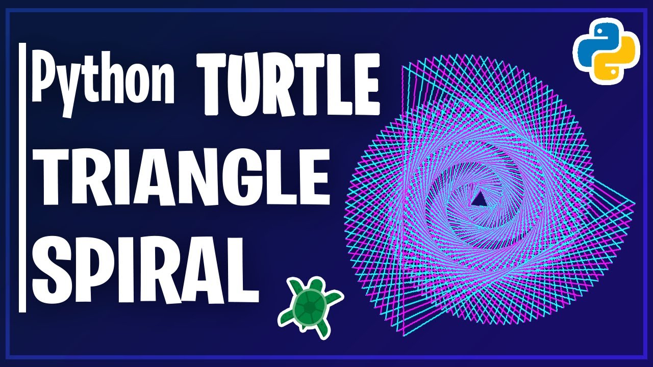 How to Draw Triangle Spiral using Python Turtle | Python Turtle Graphics Tutorial | Turtle Design