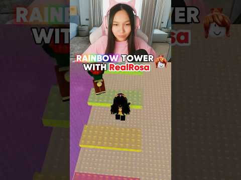 Rainbow Tower race with @RealRosa #roblox #robloxshorts