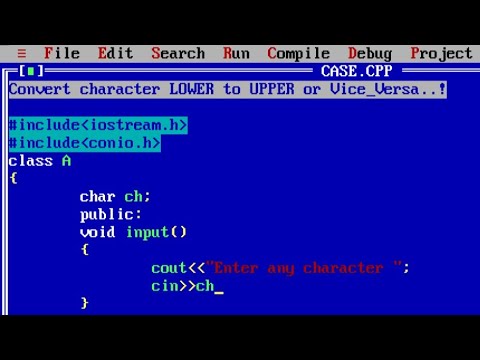 Learn C program to convert character uppercase into lowercase or vice versa using class | Learn ...