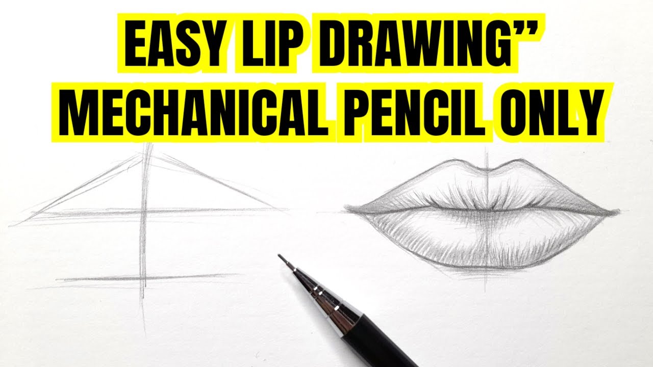 Easy Lip Drawing Tutorial Using a Mechanical Pencil | How to Draw Perfect Lips Step By Step Tutorial