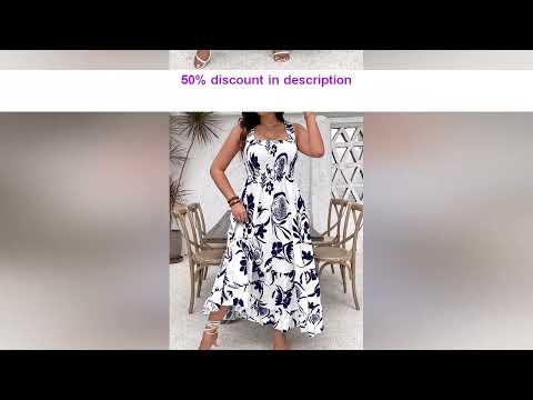 Latest Products You Must Know! Plus Size 2025 Summer New Holiday Floral Halter Dress with Ruffle