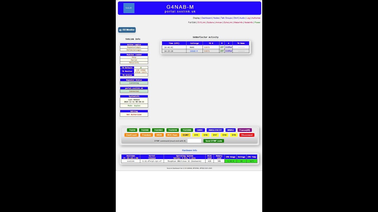 SvxLink Version 25.5 and The Dashboard