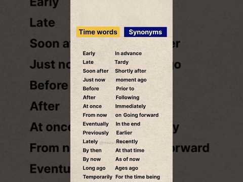 Time words / Synonyms #shorts #sanayousaf