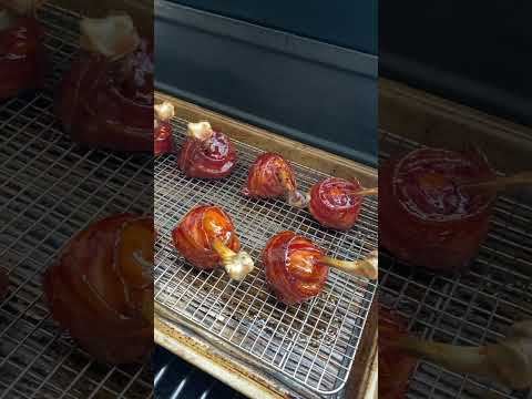 Bacon wrapped chicken lollipops on the Traeger Ironwood XL. #meatchurch #traegergrills #ironwood