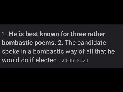 Bombastic meaning sentence and pronunciation