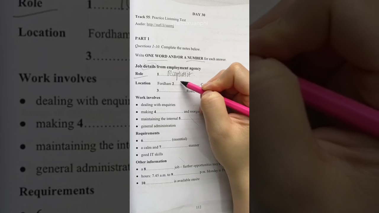 IELTS Listening Challenge Task 59  #ielts #ieltspreparation