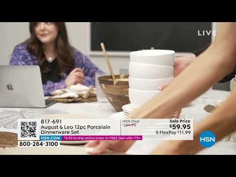August Leo 12piece Porcelain Dinnerware Set