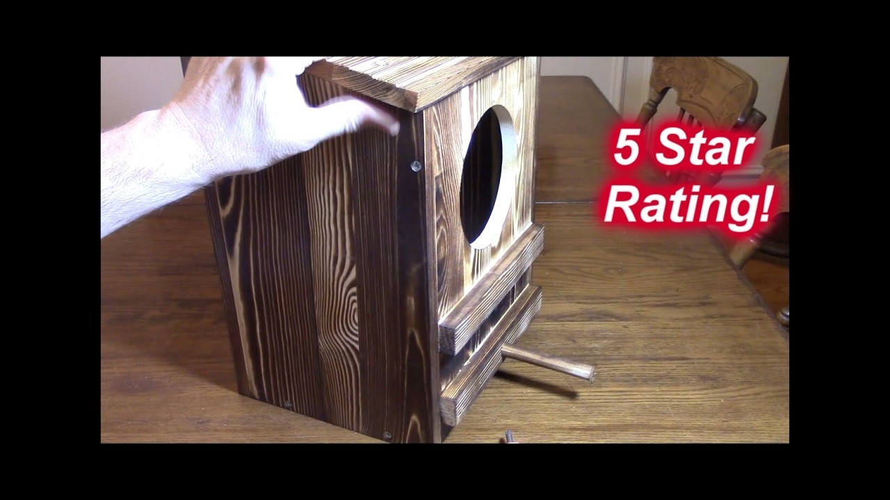 Entice owls to shelter with this Owl Nesting Box for Outdoors with Carbonized Cedar Solid Wood!