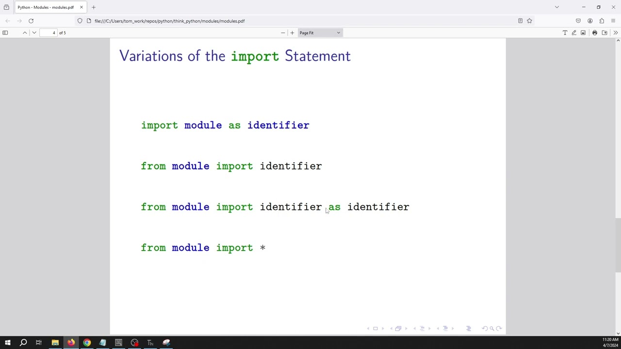 Variations of the import Statement