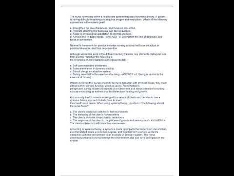 Theoretical Foundations of Nursing Practice Test Bank With Questions & Answers Graded A