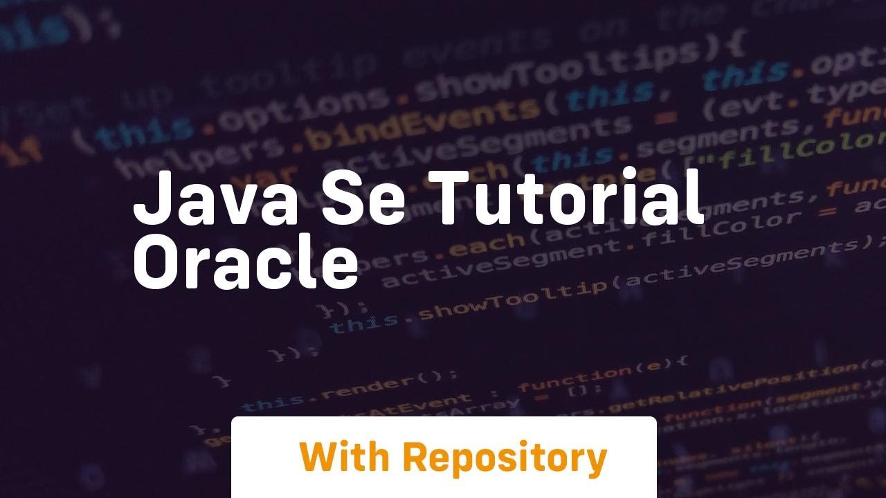 java se tutorial oracle