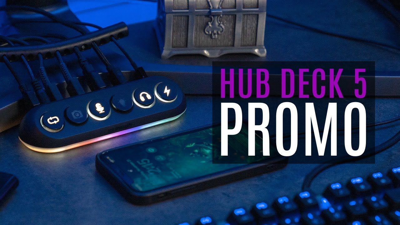 Streamplify HUB DECK 5 RGB USB Hub 5-port USB Hub with Power Charging ...