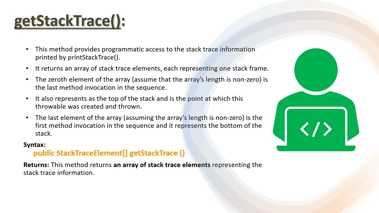 3  Methods in Throwable class 2