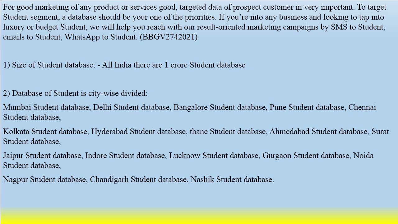#STUDENT_DATABASE     ALL INDIA STUDENT DATABASE