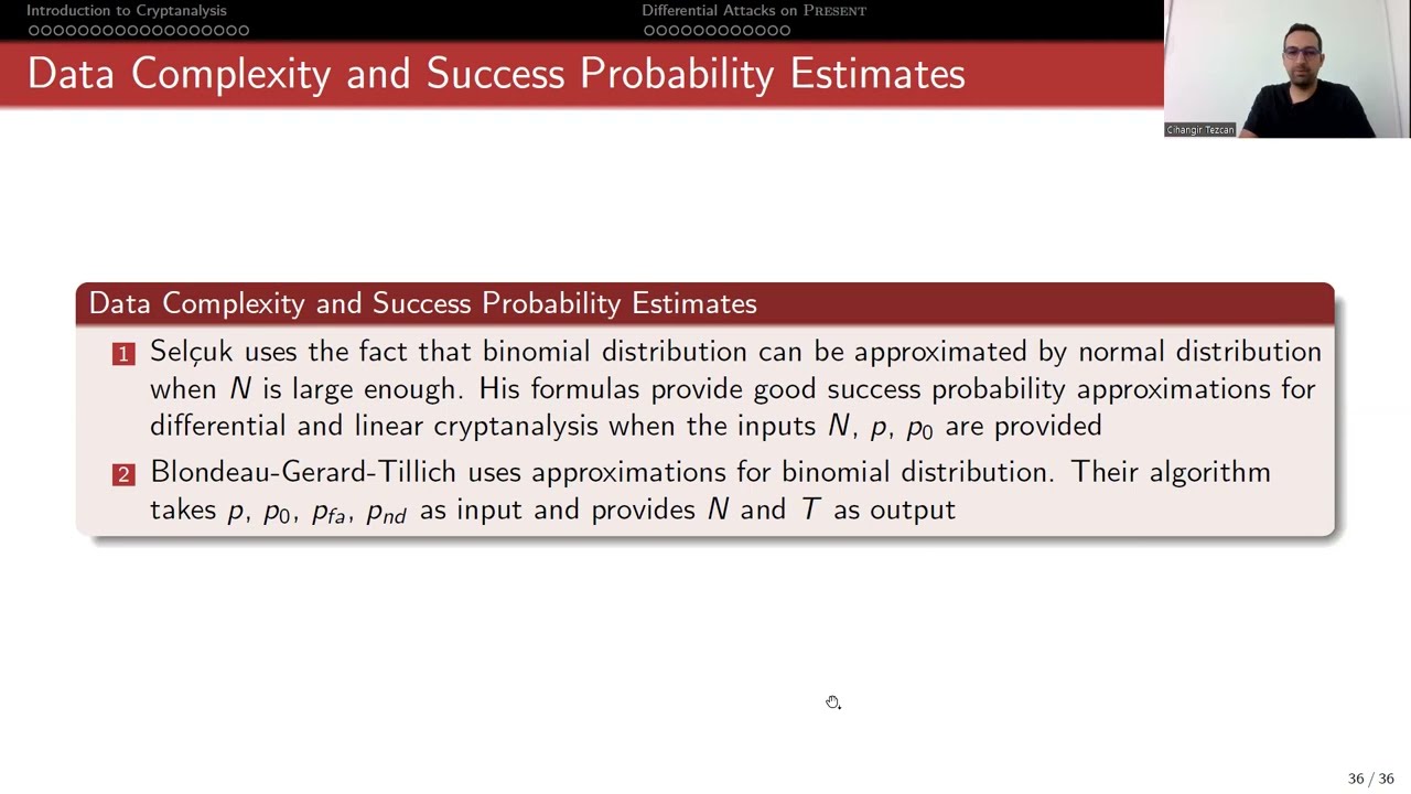Success Probability of Cryptanalysis
