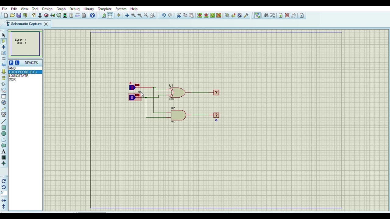 SIMULASI RANGKAIAN HALF ADDER DAN PEMBUKTIAN TABEL KEBENARANNYA MENGGUNAKAN APLIKASI PROTEUS