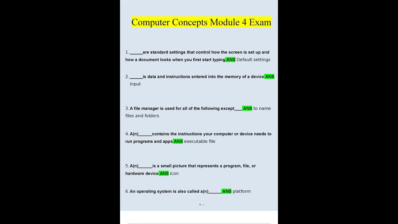 Computer Concepts Module 4 Exam 2023 Questions and Answers  Verified Answers