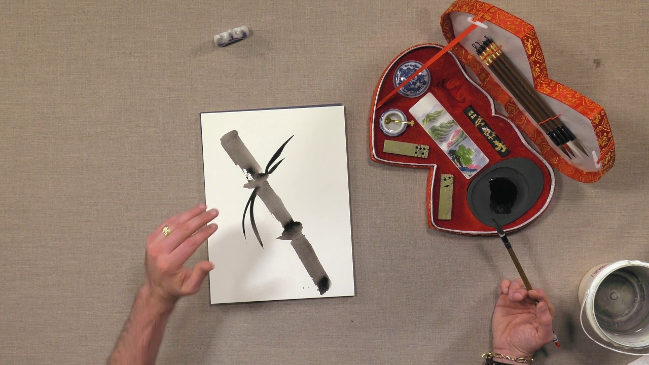 Golden Panda Double Heart Chinese Calligraphy Set - Product Demo
