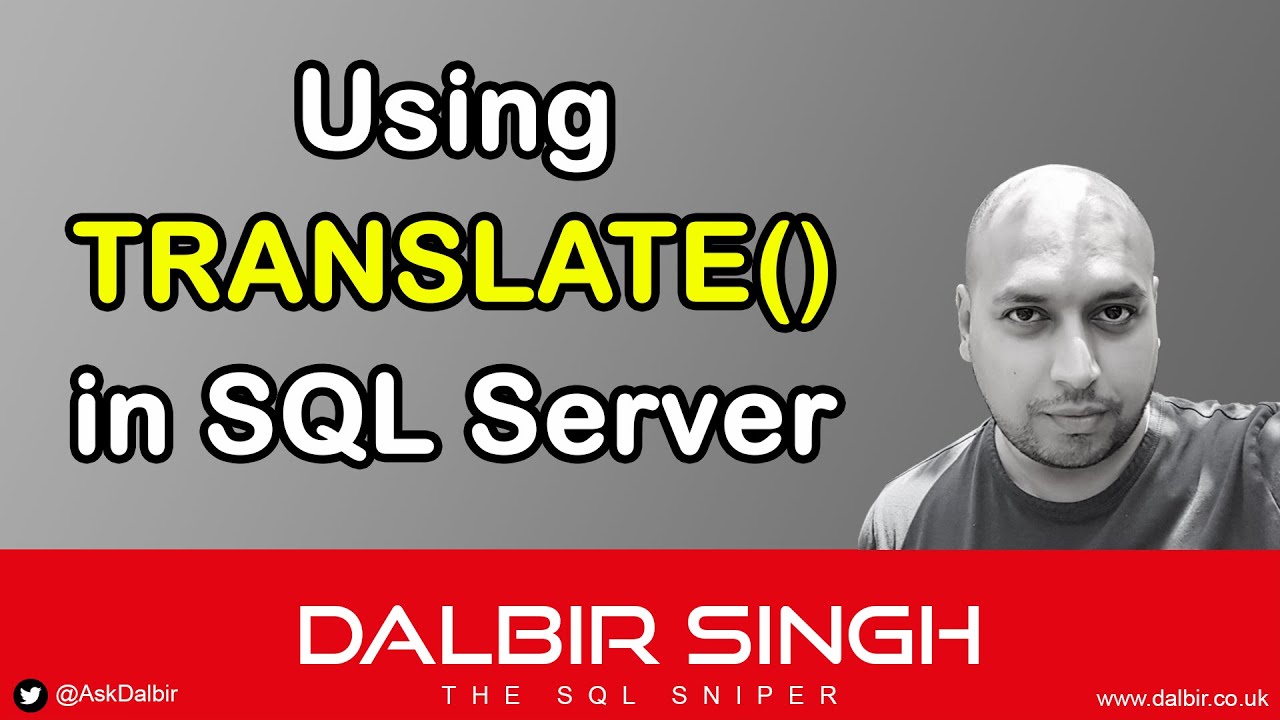 Using the TRANSLATE function in SQL Server / T-SQL