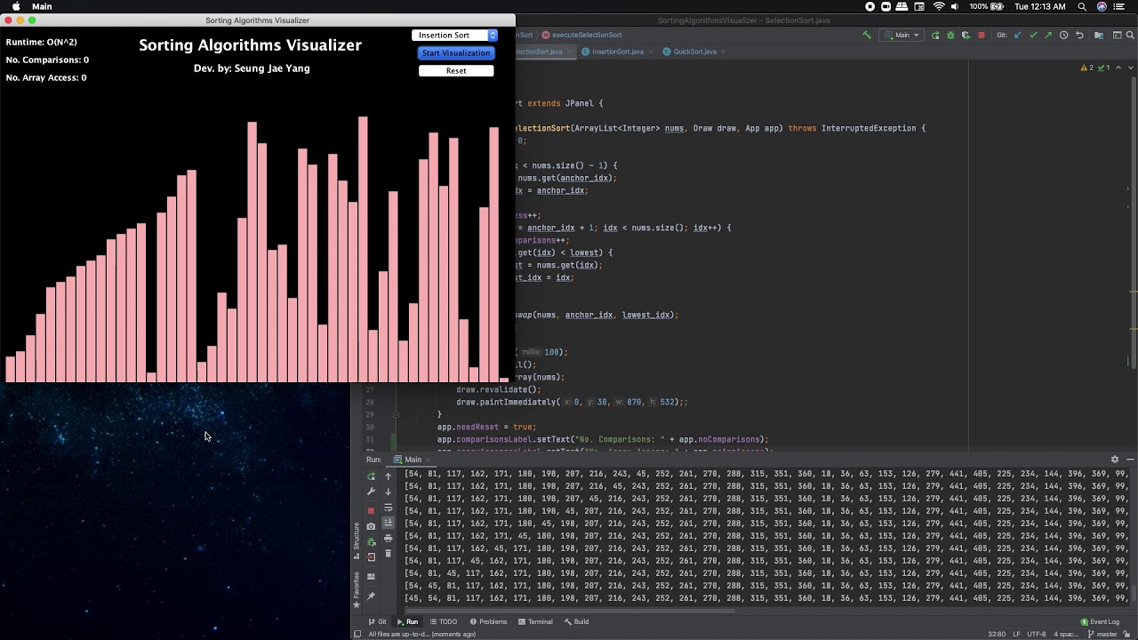 Java Sorting Algorithms Visualizer - V 1.0