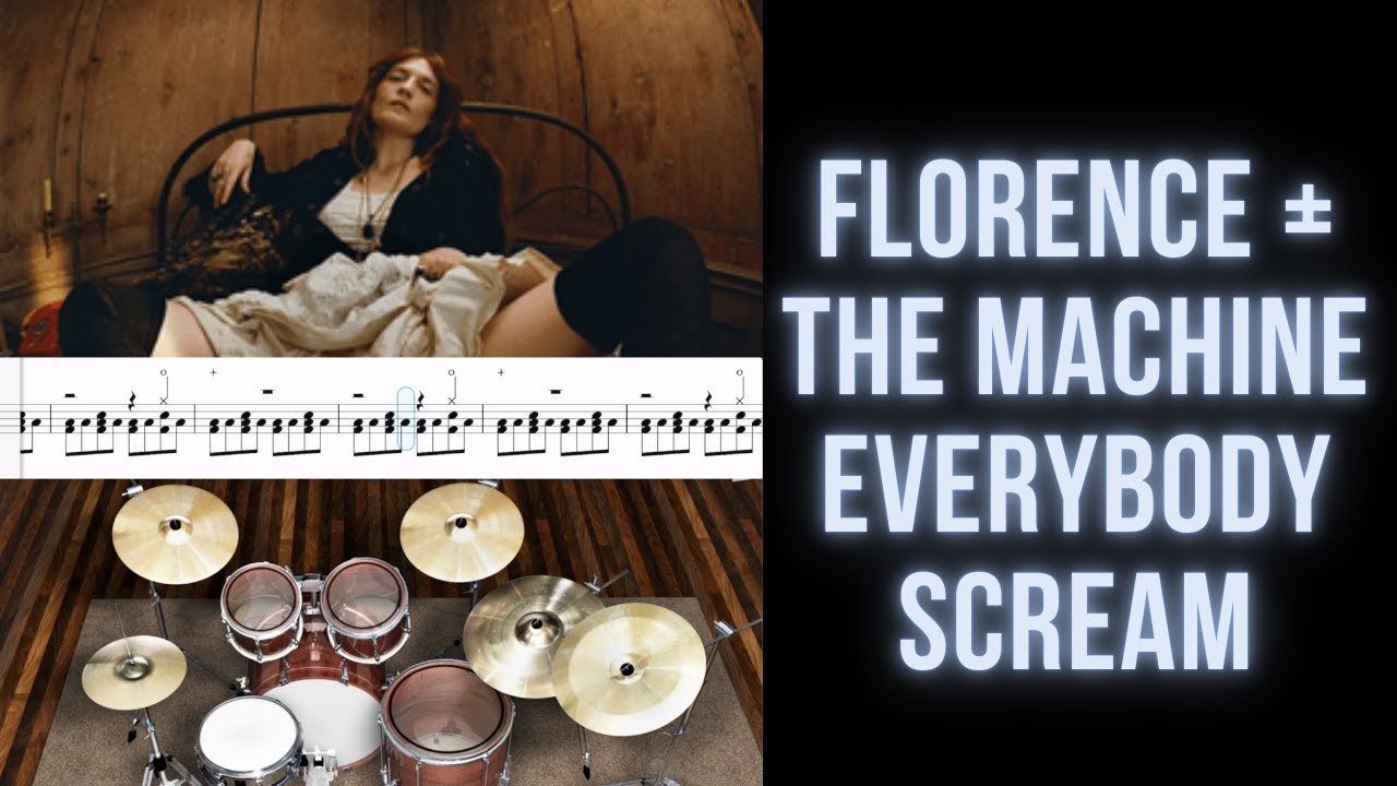 Florence + The Machine - Everybody Scream (Drum Transcription Sheet Music Score, Virtual Drums)