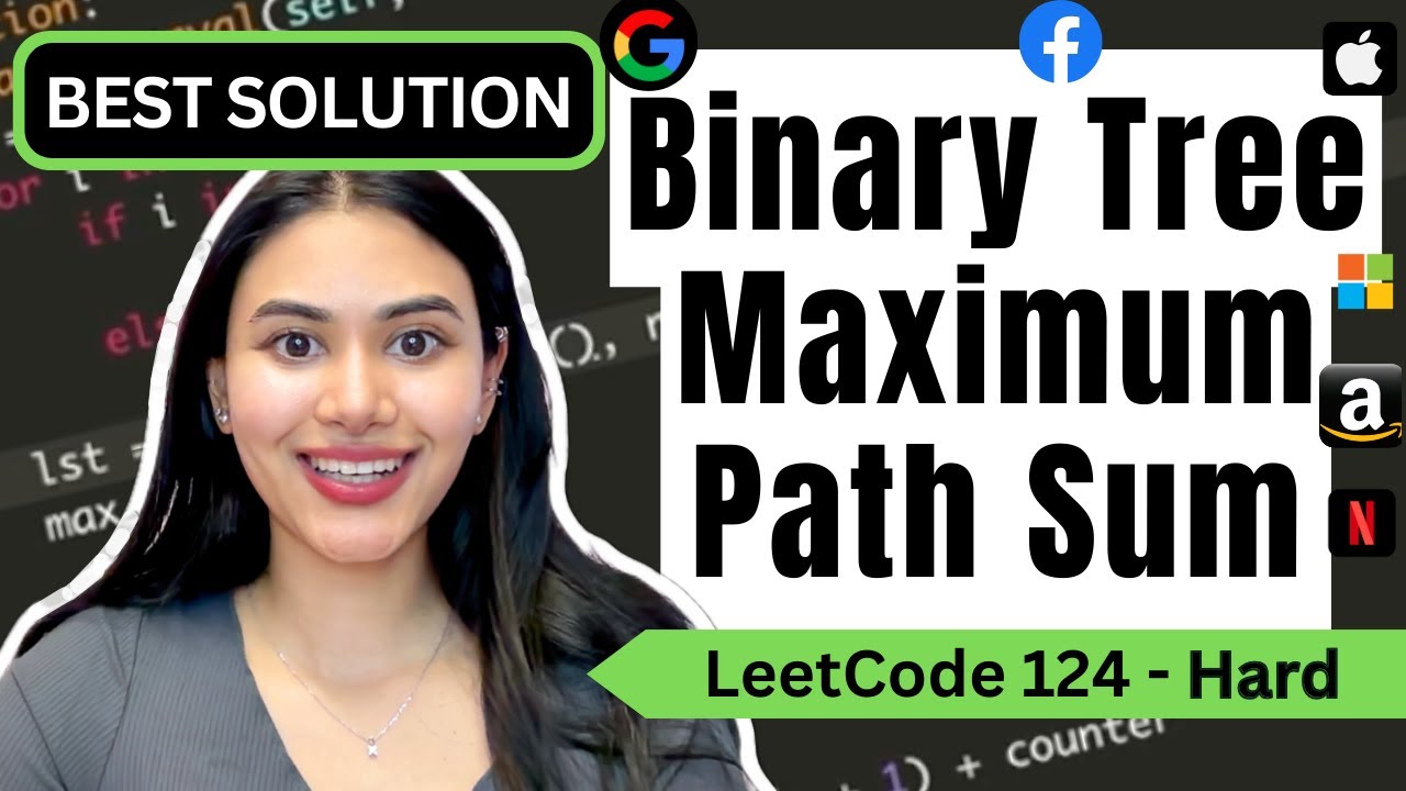 Binary Tree Maximum Path Sum - LeetCode 124 - Python  #leetcode #binarytree #blind75 #recursion