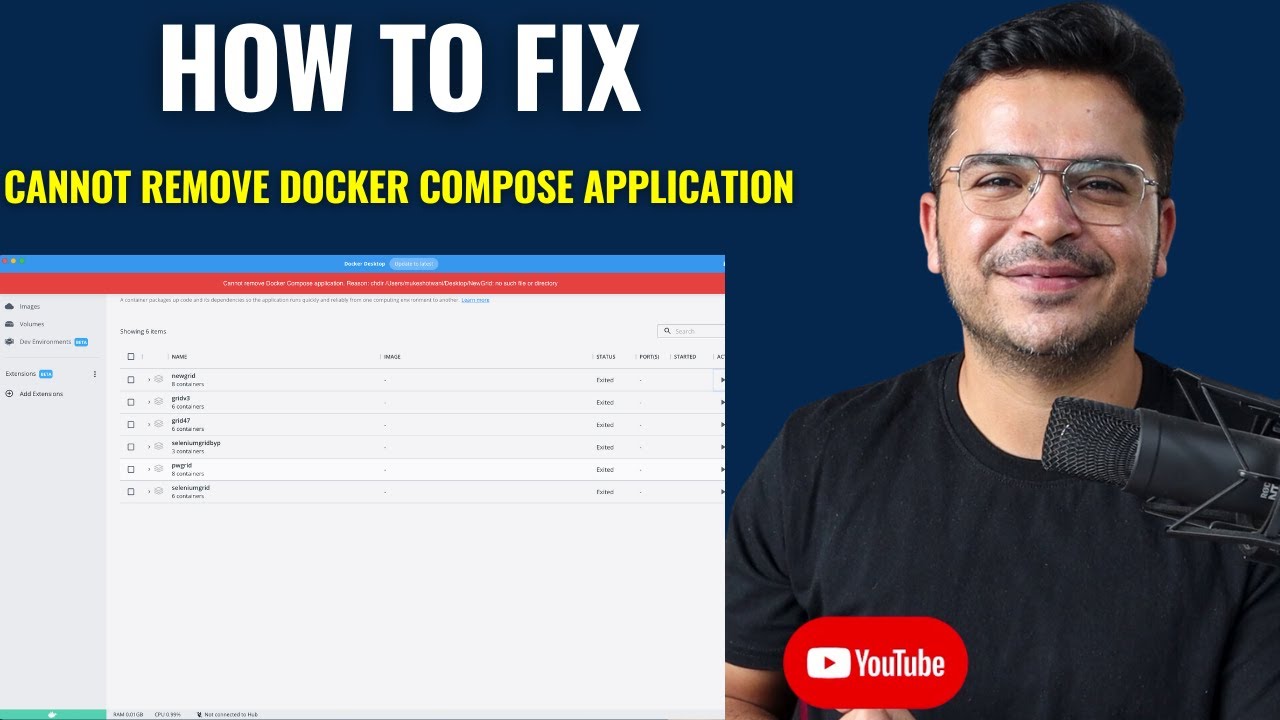 How To Solve Cannot remove Docker Compose application While Using Docker Desktop