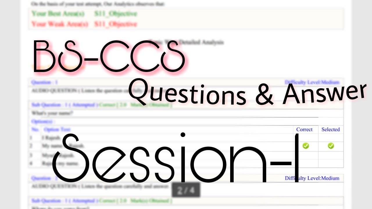 Bs-Ccs Question and Answer || Session 1 pdf file download ||