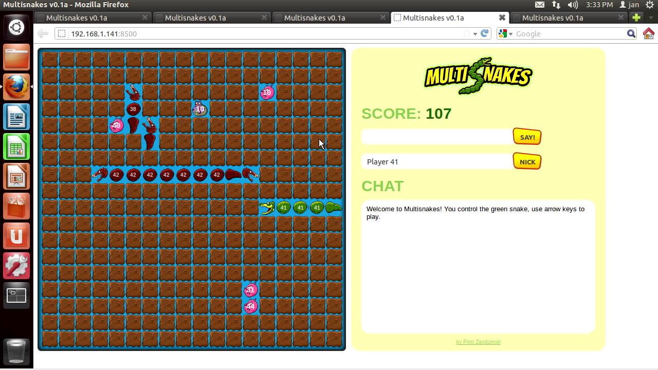 Multiplayer snake in node.js + socket.io