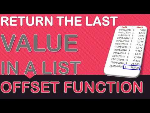Excel find last value in column using OFFSET function | MyExcelOnline