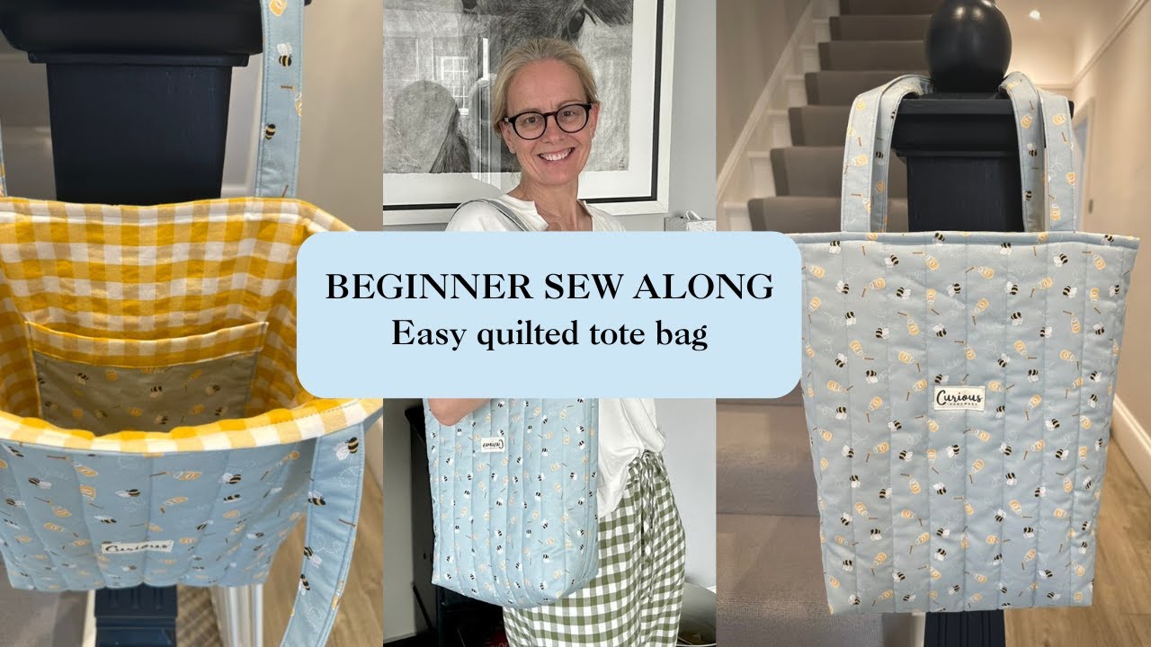 Quilted boxy tote beginner sewalong