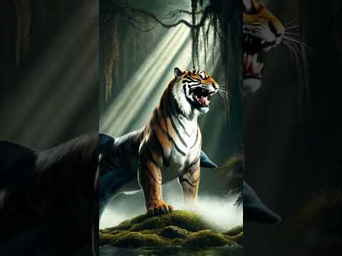 Ai Generator: Tiger - creatures formed by fusing different species #hybrid #aiart #aianimation