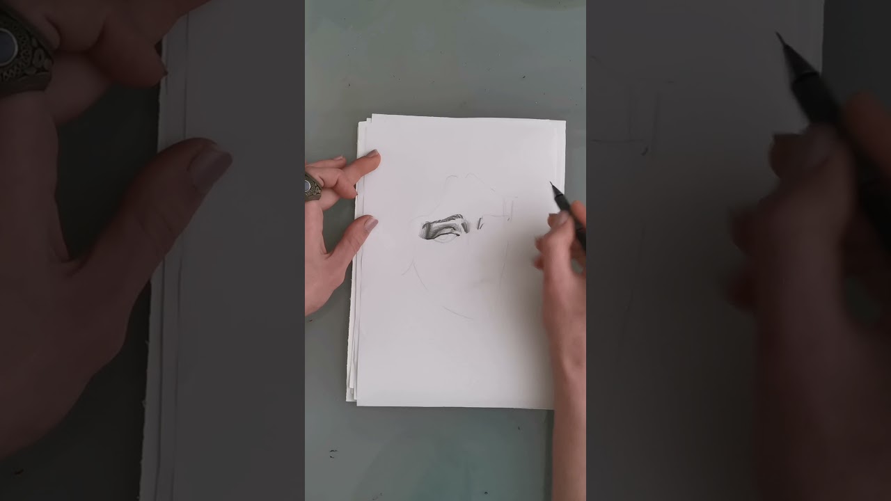 Quick portrait drawing study timelapse Old Hollywood beauty