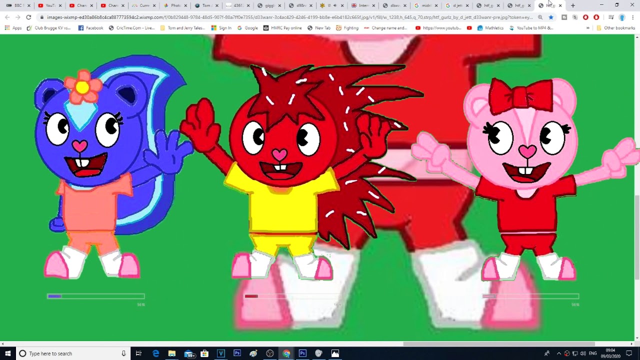 HTF GURLZ (By Deviantart) Petunia, Flaky and Giggles Sport shirt tides up (EXTENDED)