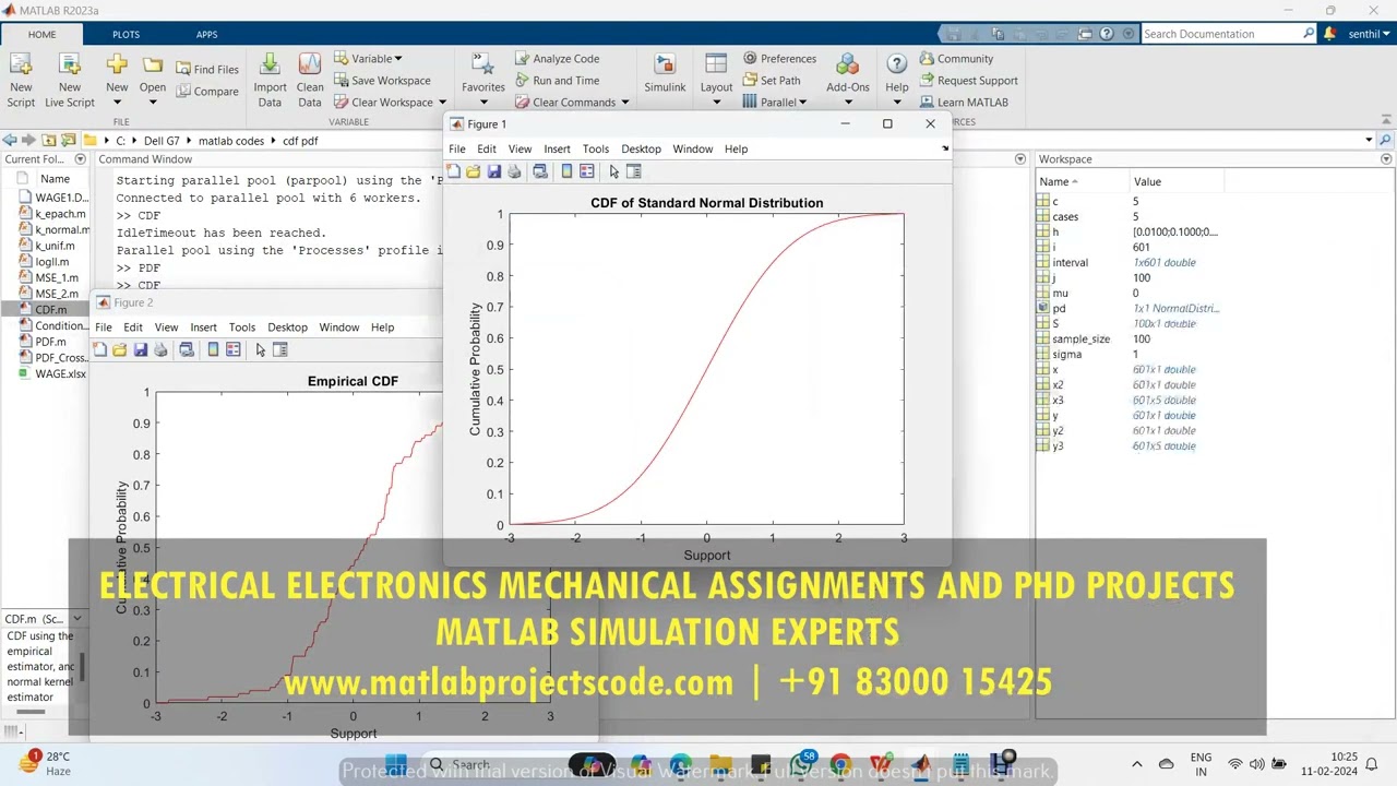 Estimate PDF CDF Kernel estimation matlab code