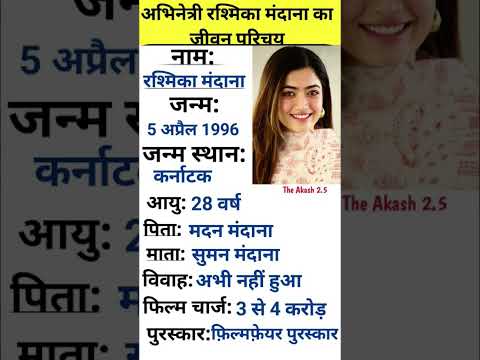 Rashmika mandhana ka jivan parichay