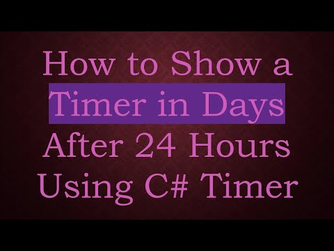 How to Show a Timer in Days After 24 Hours Using C- Timer