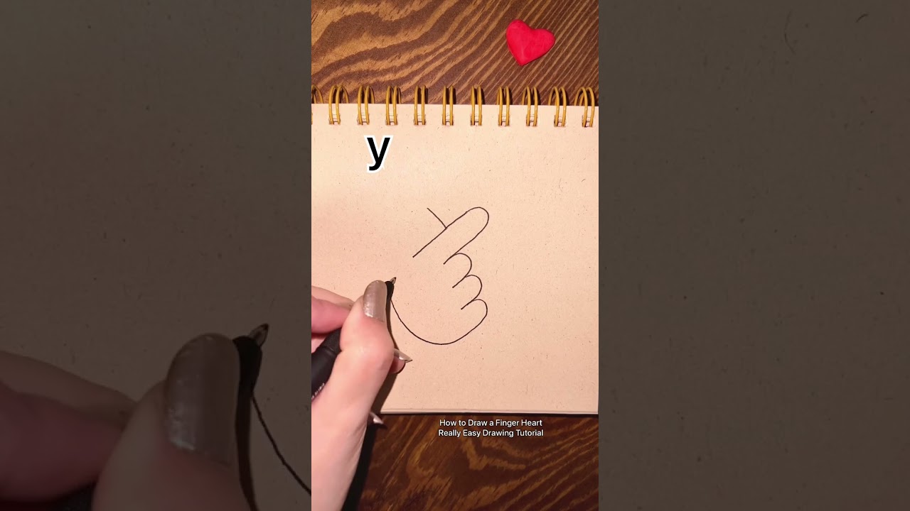 How to Draw a Finger Heart! Really Easy Drawing Tutorial ❤️