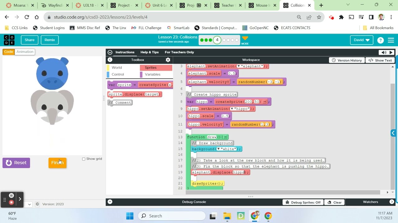 CS Discoveries Unit 3: Lesson 23 - Collisions (25 - 26)