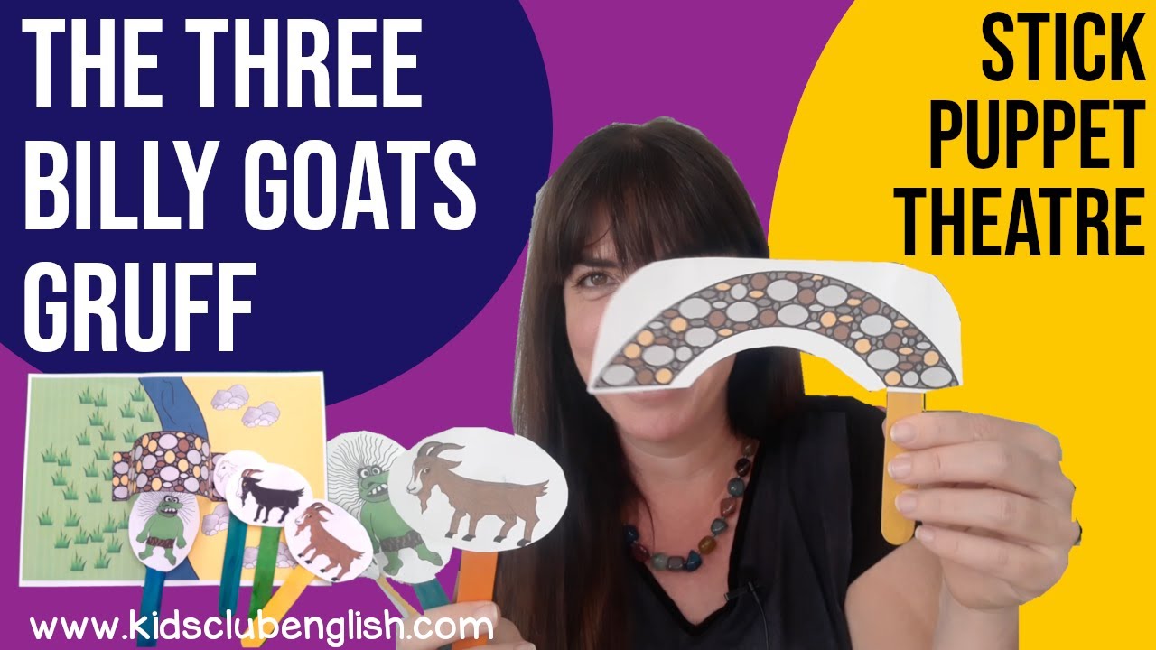 The Three Billy Goats Gruff Stick Puppet Theatre