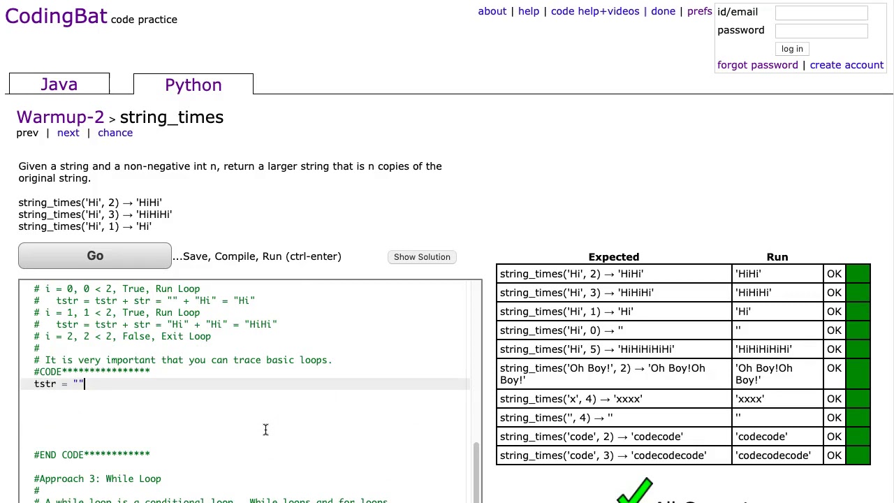 Codingbat - string_times (Python)