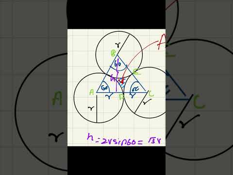Can you find AREA surrounded by 3 circles? #shorts #maths #mathstricks #mathway #geometry